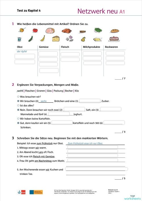 préteritum war-hatte. Interaktives Arbeitsblatt | TopWorksheets