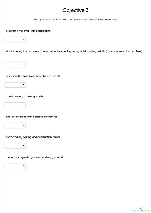 Objective 3. Interactive worksheet | TopWorksheets
