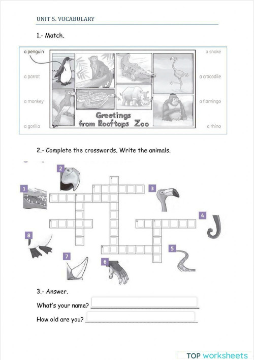 Wild animals. Interactive worksheet | TopWorksheets