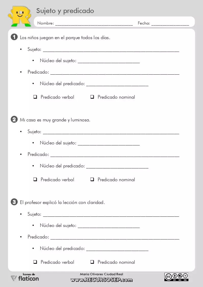 sujeto y predicado. Ficha interactiva | TopWorksheets