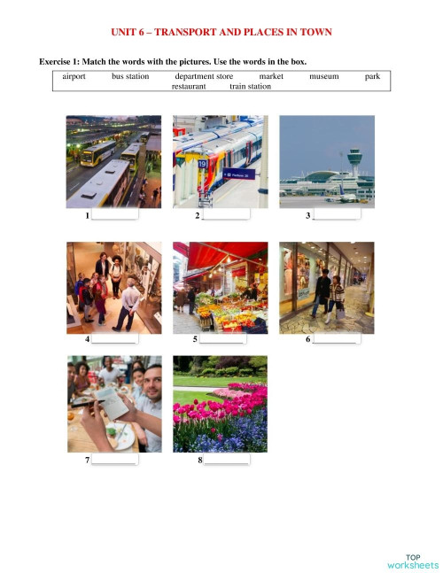 Unit 6 - Transport and places in town - Reading Skill. Interactive ...