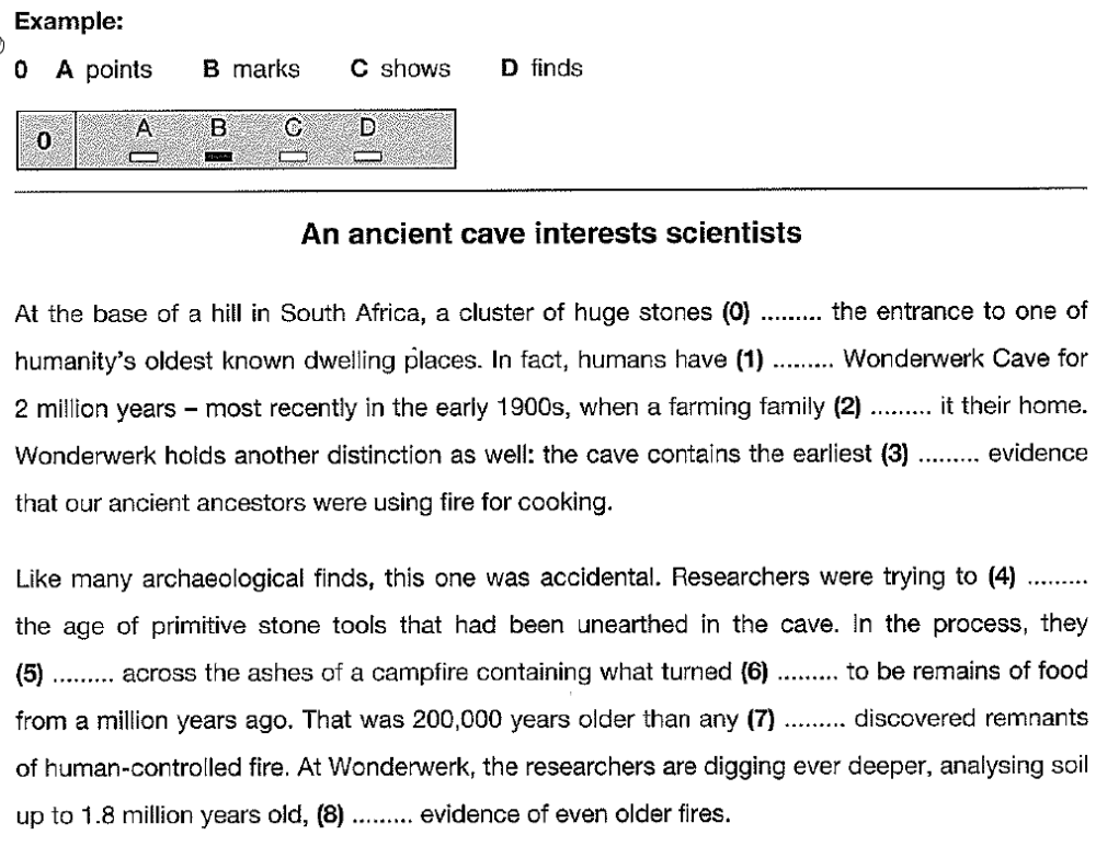 B2 First 3 Use of English Part 1. Interactive worksheet | TopWorksheets
