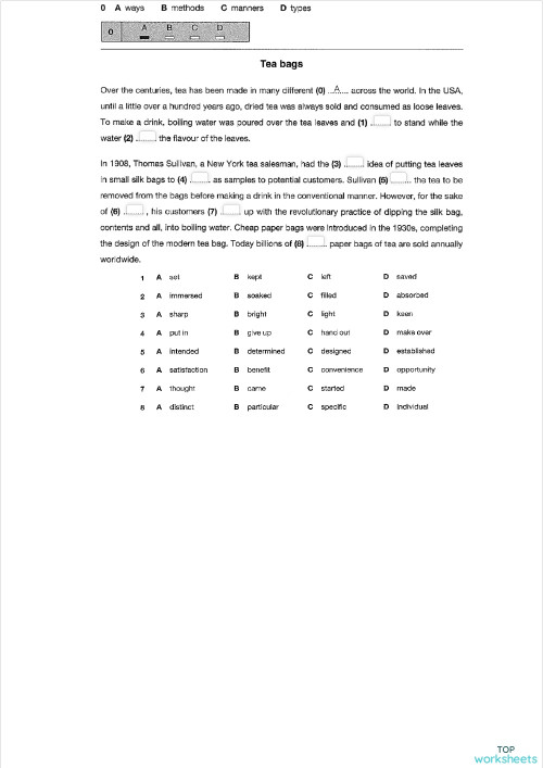 B2 First 3 Use of English Part 1. Interactive worksheet | TopWorksheets