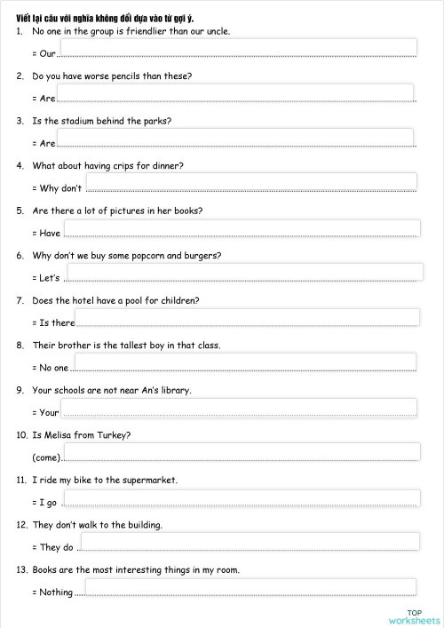 GRADE 6 - FIRSTTERM TEST 1. Bài tập tương tác | TopWorksheets