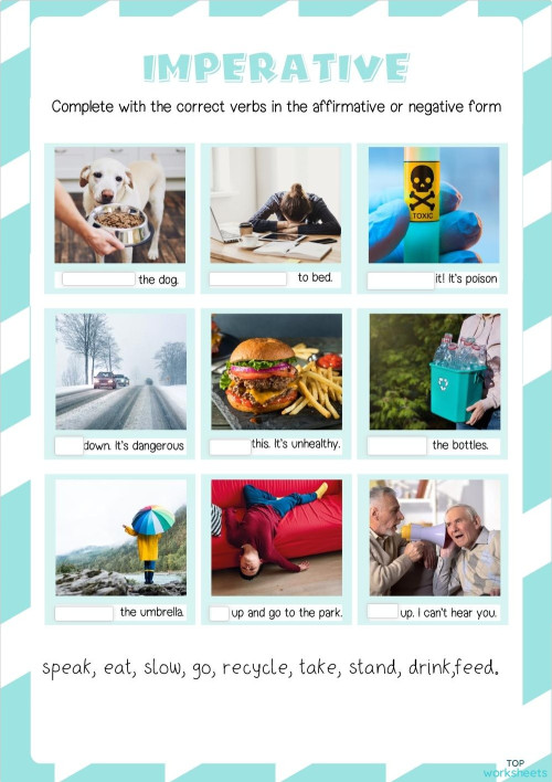 Imperative. Interactive worksheet | TopWorksheets