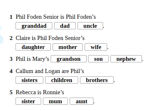Family A1 Reading Multiple Choice. Interactive worksheet | TopWorksheets
