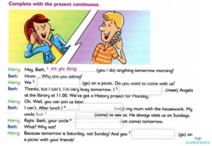 Present Continuous (Future meaning). Interactive worksheet | TopWorksheets