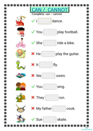 CAN-CANNOT. Ficha interactiva | TopWorksheets