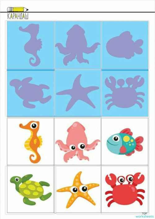 ANIMALES MARINOS. Ficha interactiva | TopWorksheets