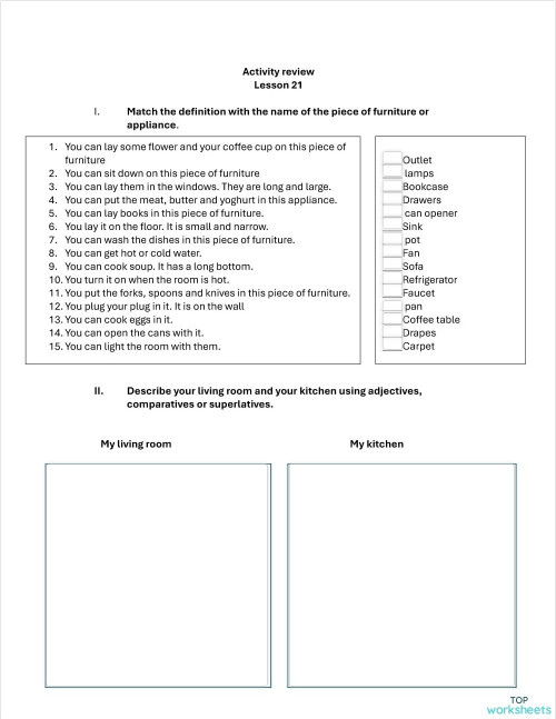 Lesson 21 review 2. Ficha interactiva | TopWorksheets