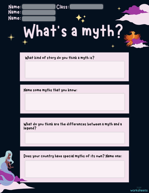 What's a myth? - Handout. Interactive worksheet | TopWorksheets