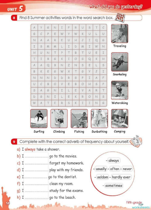 NGS 5-Uni.5-Pág.56. Ficha interactiva | TopWorksheets