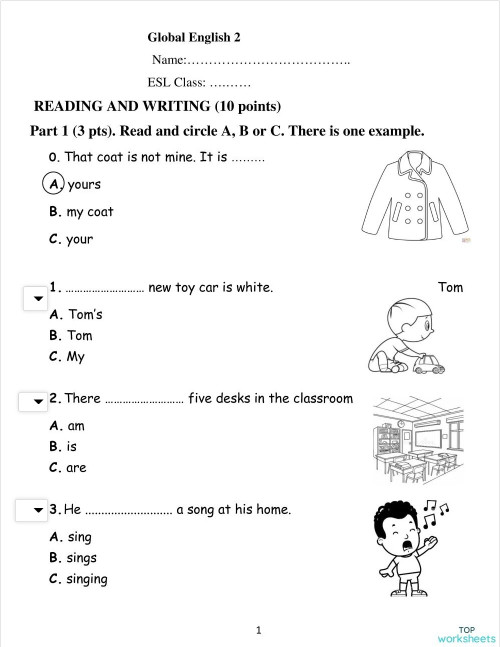 SIMPLE PRESENT THIRD PERSON. Interactive worksheet | TopWorksheets
