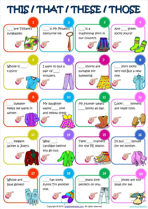 Demonstrative Pronouns. Interactive worksheet | TopWorksheets