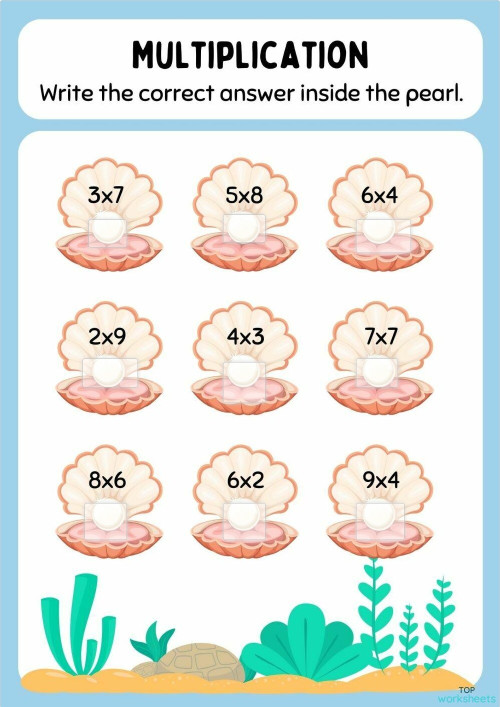 multiplicition. Interactive worksheet | TopWorksheets
