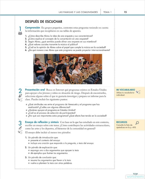 1. Las familias y las comunidades 15. Ficha interactiva | TopWorksheets