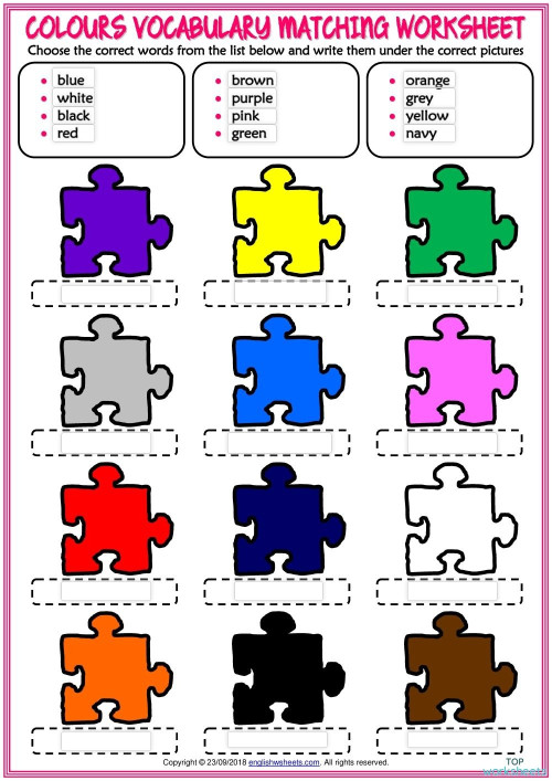 Vocabulary: Colors 1. Interactive worksheet | TopWorksheets