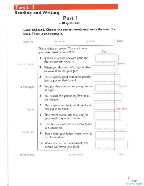 Authentic 3- Test 1. Interactive worksheet | TopWorksheets