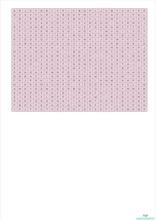 find the emotions. Interactive worksheet | TopWorksheets