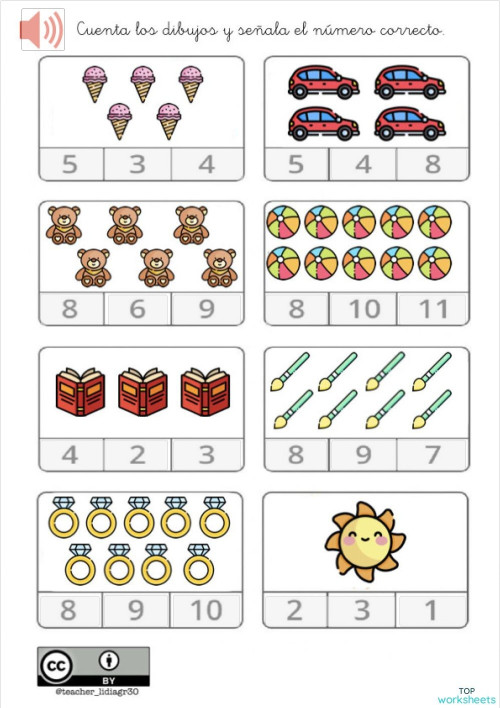 Números 0-10. Ficha interactiva | TopWorksheets