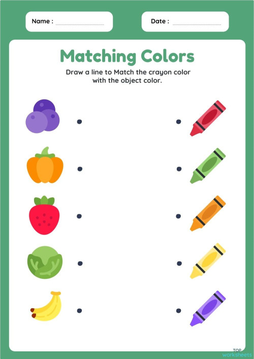 Matching colours. Interactive worksheet | TopWorksheets