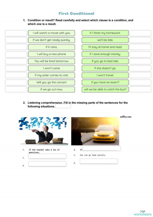 First Conditional. Interactive worksheet | TopWorksheets
