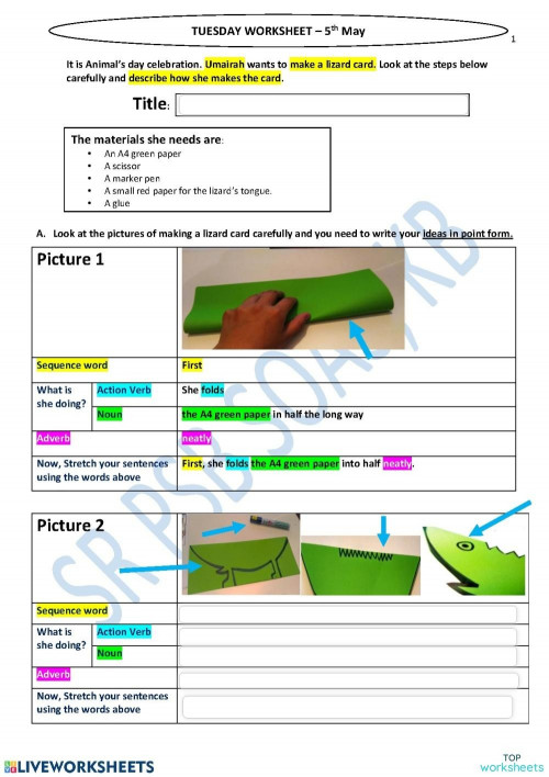 Instruction Craft. Interactive worksheet | TopWorksheets