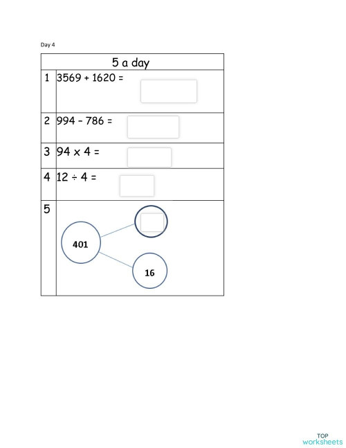 5 a-day 2022 Day 4. Interactive worksheet | TopWorksheets