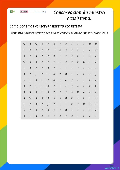 Conservación de nuestro ecosistema.. Ficha interactiva | TopWorksheets