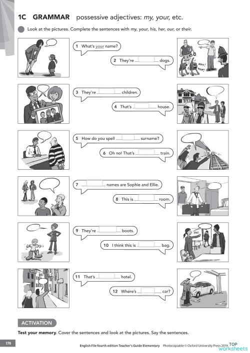 Possessive: interactive worksheets and online exercises | TopWorksheets