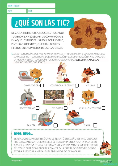 ¿Qué SON LAS TIC?. Ficha interactiva | TopWorksheets