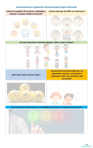 REGULACIÓN DE EMOCIONES. Ficha interactiva | TopWorksheets