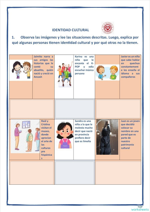 IDENTIDAD CULTURAL. Ficha interactiva | TopWorksheets