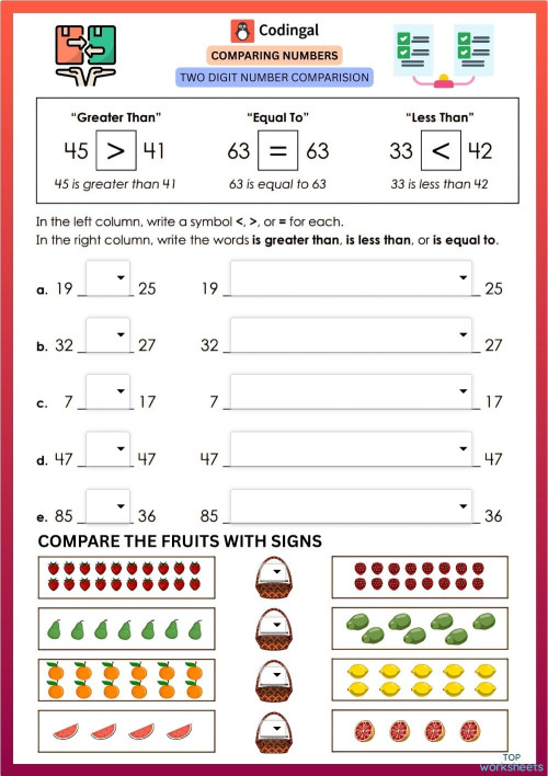 M_G01M04L10_WC02_Comparing_Numbers_2. Interactive worksheet | TopWorksheets