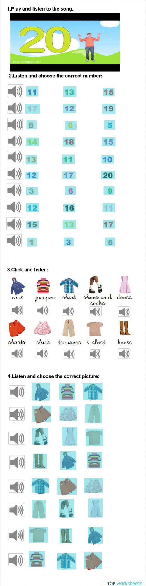 EN2-U2-Clothes. Interactive worksheet | TopWorksheets
