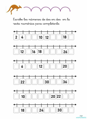 Conteo: Aprendamos los números de dos en dos. Ficha interactiva ...