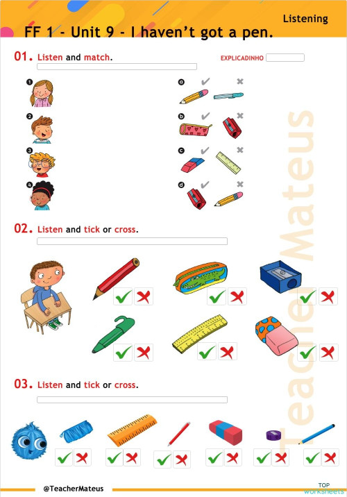 Listening: interactive worksheets and online exercises | TopWorksheets