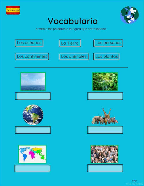 Vocabulario de la Tierra - A. Ficha interactiva | TopWorksheets