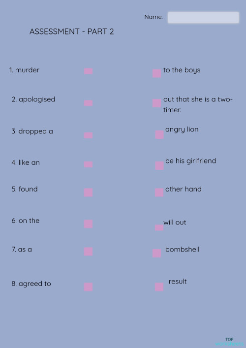 ASSESSMENT 1-10th April 2023 - Part 2. Interactive worksheet ...