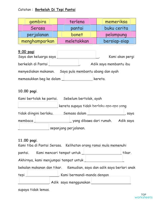 Penulisan: interactive worksheets and online exercises | TopWorksheets