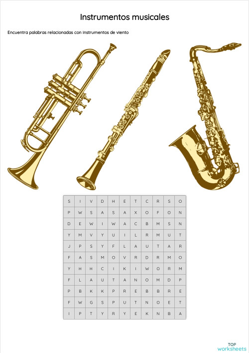 Instrumentos musicales: fichas interactivas y ejercicios online ...