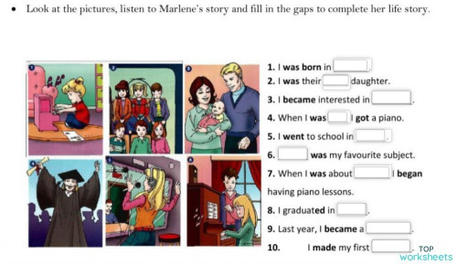 Listening Past simple. Interactive worksheet | TopWorksheets