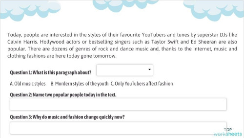 Worksheet D - Unit 1: In Fashion (Prepare P.15). Interactive worksheet ...