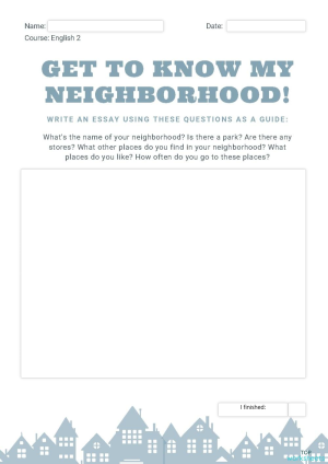 My neighborhood · Writing Activity. Interactive worksheet | TopWorksheets