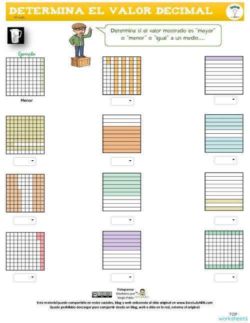 Determinar el valor decimal 03. Ficha interactiva | TopWorksheets