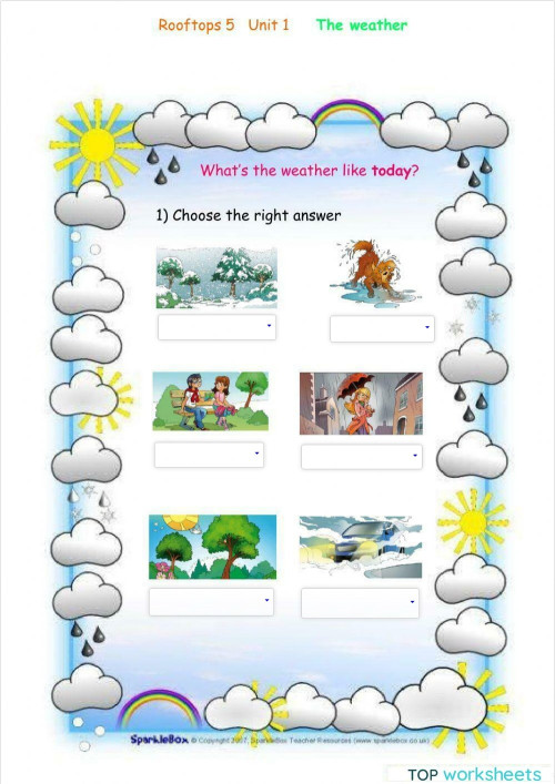 Rooftops 5 Unit 1 The weather. Interactive worksheet | TopWorksheets