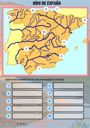 Ríos de España (ejercicio para prueba sobre 10). Ficha interactiva ...