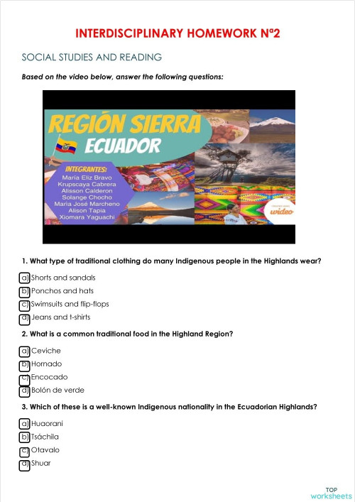 Homework (6th Graders). Interactive worksheet | TopWorksheets