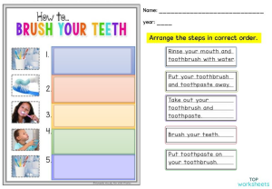 How to brush teeth. Interactive worksheet | TopWorksheets