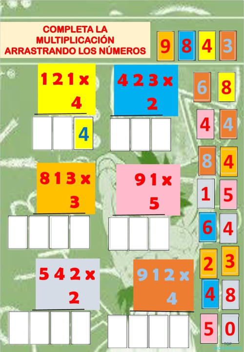 MULTIPLICACION 1. Ficha interactiva | TopWorksheets